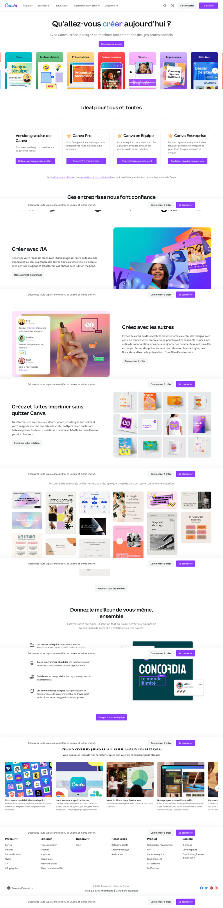 Best-practices UX de la page d’accueil de Canva - Wexperience